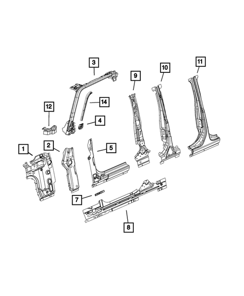 Aperture Panel, Pillar Supports and Cab Back for 2020 Jeep Wrangler ...
