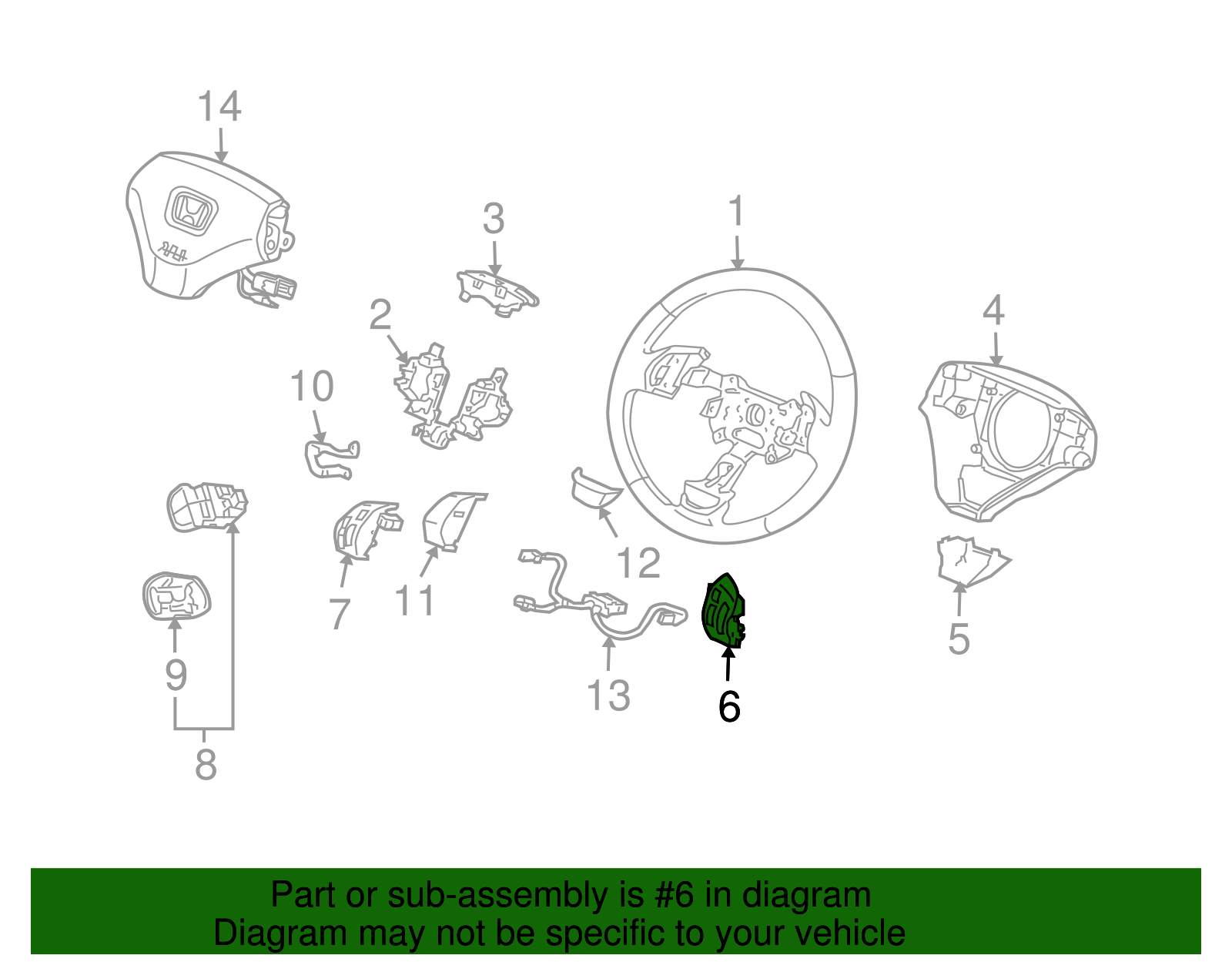 36770-SDA-A01 - 2003-2004 Honda Accord - Switch Assembly Auto Cruise ...