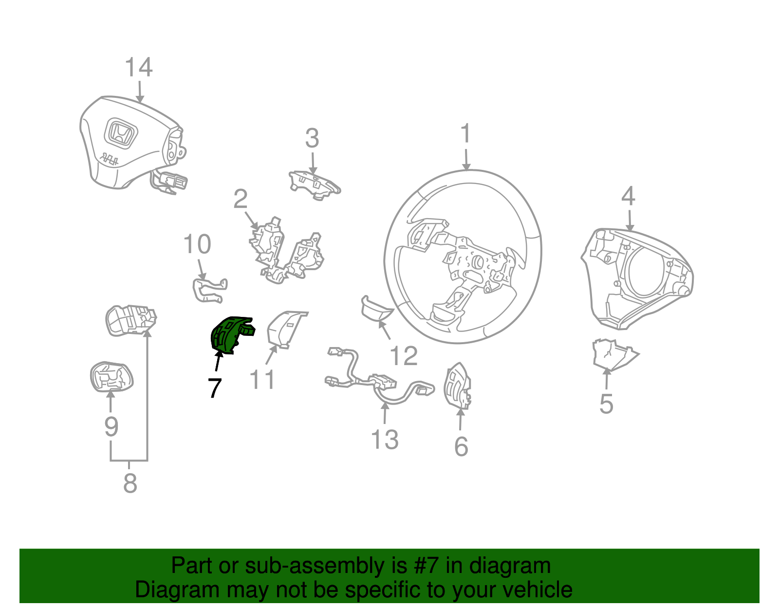 35880-SDP-A31 - Set/Resume Switch 2006-2007 Honda Accord | Honda Parts ...