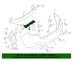 2016-2020 Toyota Bumper Cover Support Rail 52576-WB001 ...