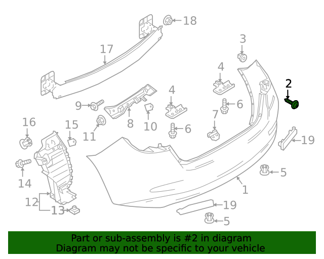 90118-WB496 - Bumper Cover Screw - 2016-2020 Toyota | OEM Genuine Parts