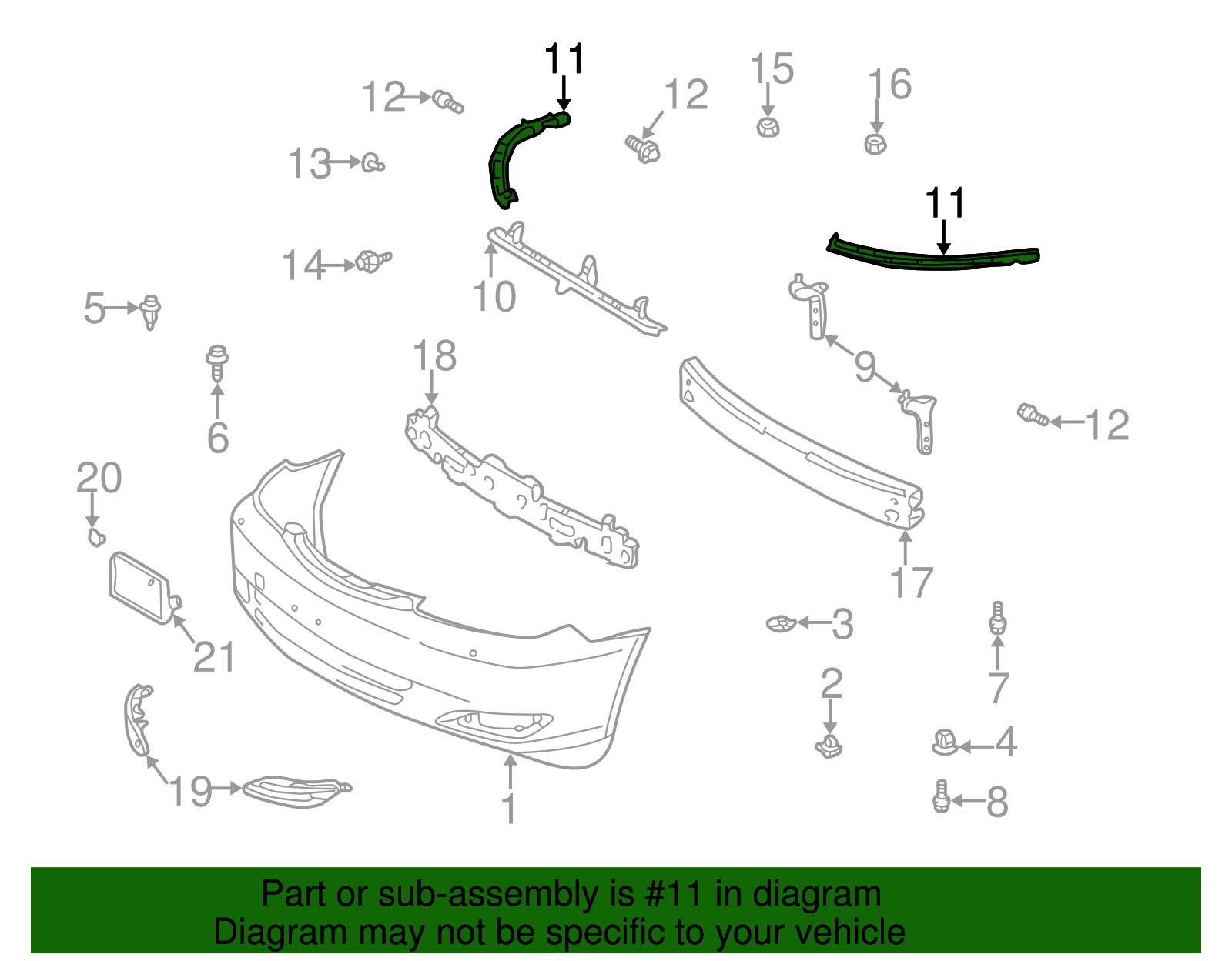 Genuine Toyota Outer Reinforced part# 52125-AA020 for 2002-2006 Toyota ...