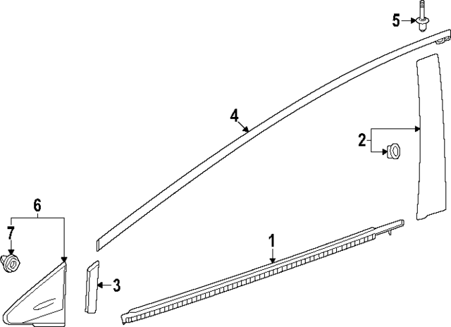 2023-2024 Toyota Frame Molding 75754-47020 | Toyota Parts Center