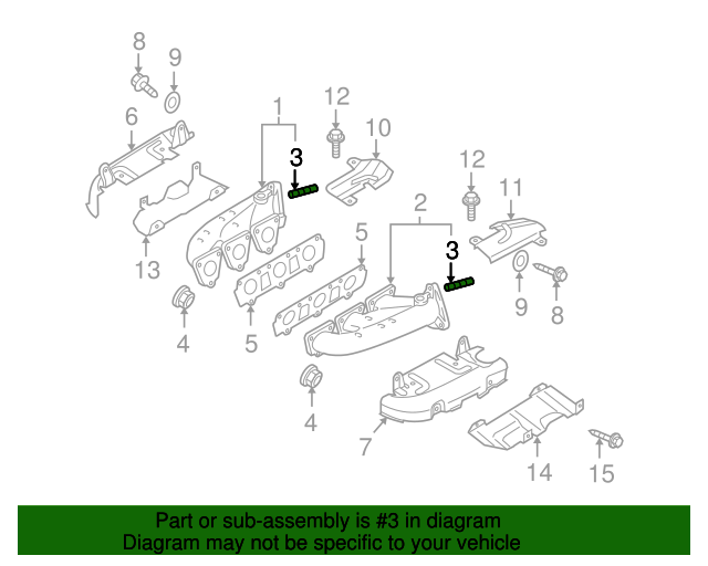 2008 Audi Exhaust Manifold Stud N-911-539-02 | Audi USA Parts