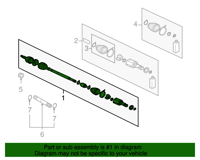 Genuine OEM Axle Assembly Part# 3815A464 Fits 2008-2018 Mitsubishi: Up ...