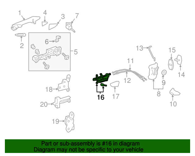 2015-2017 Lexus Handle, Inside 69280-78010-C1 | OEM Parts Online