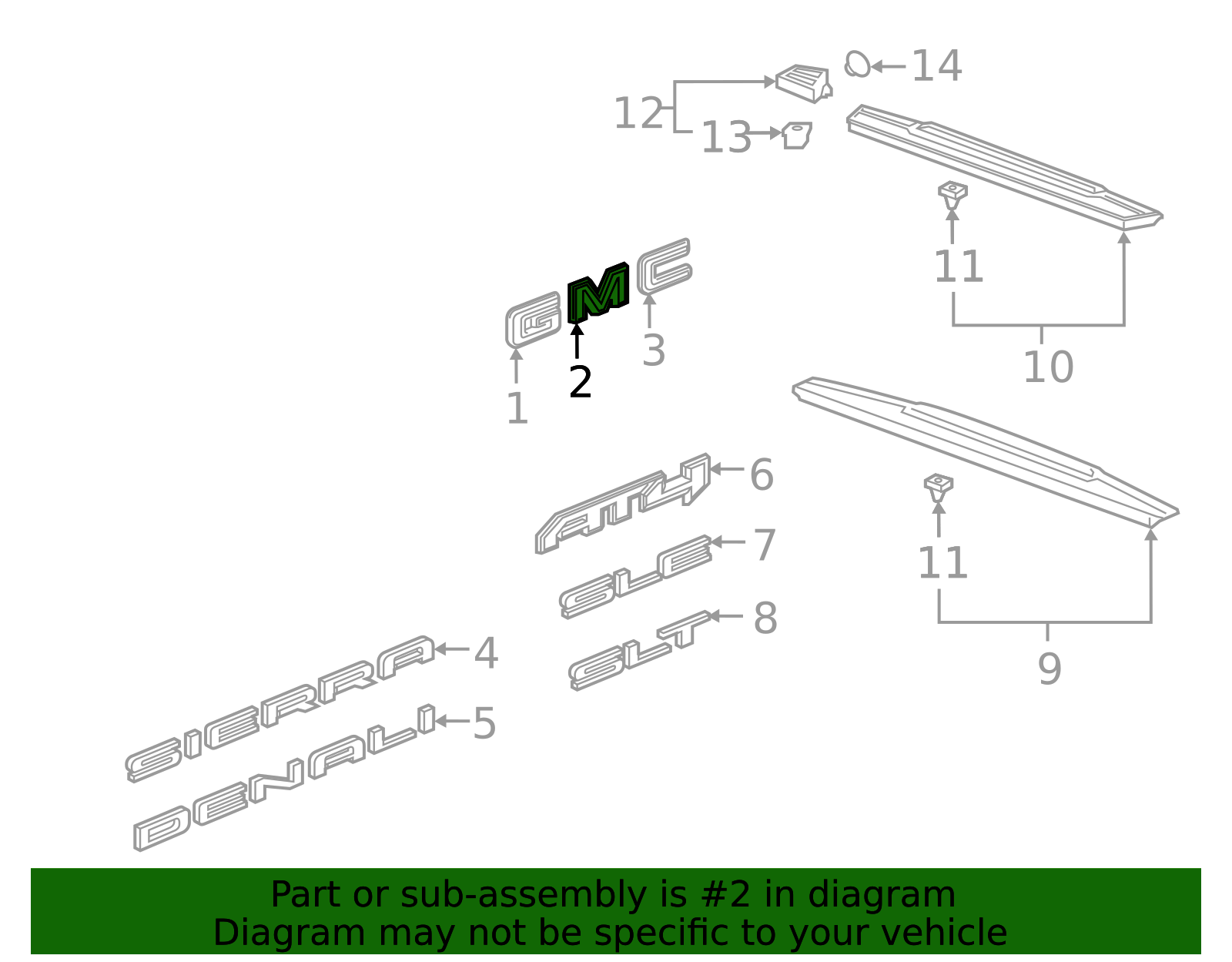 2023-2025 GMC Sierra 2500 HD Nameplate 86561647 GM | GMPartsDirect.com