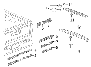 84937215 - Red M Tailgate Letter 2019-2023 GMC | AutoNationParts.com