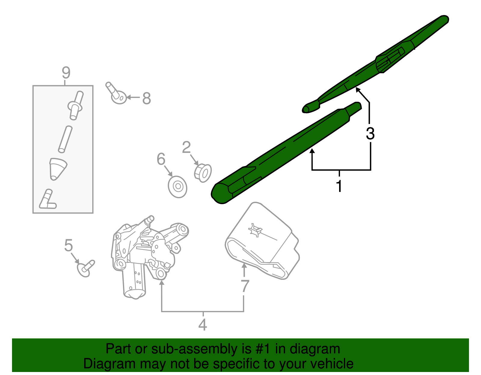 28780-3JA0A - Wiper Arm Assembly 2013-2023 Nissan | Nissan Parts ...