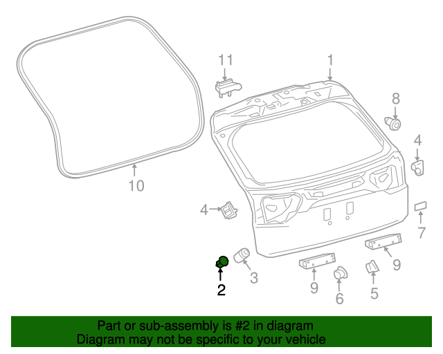 52599-48050 - Lift Gate Bumper - 2016-2021 Lexus | My L Parts