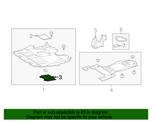 51447-30120 - Front Shield Access Panel For 2013-2015 Lexus | Lexus OE ...