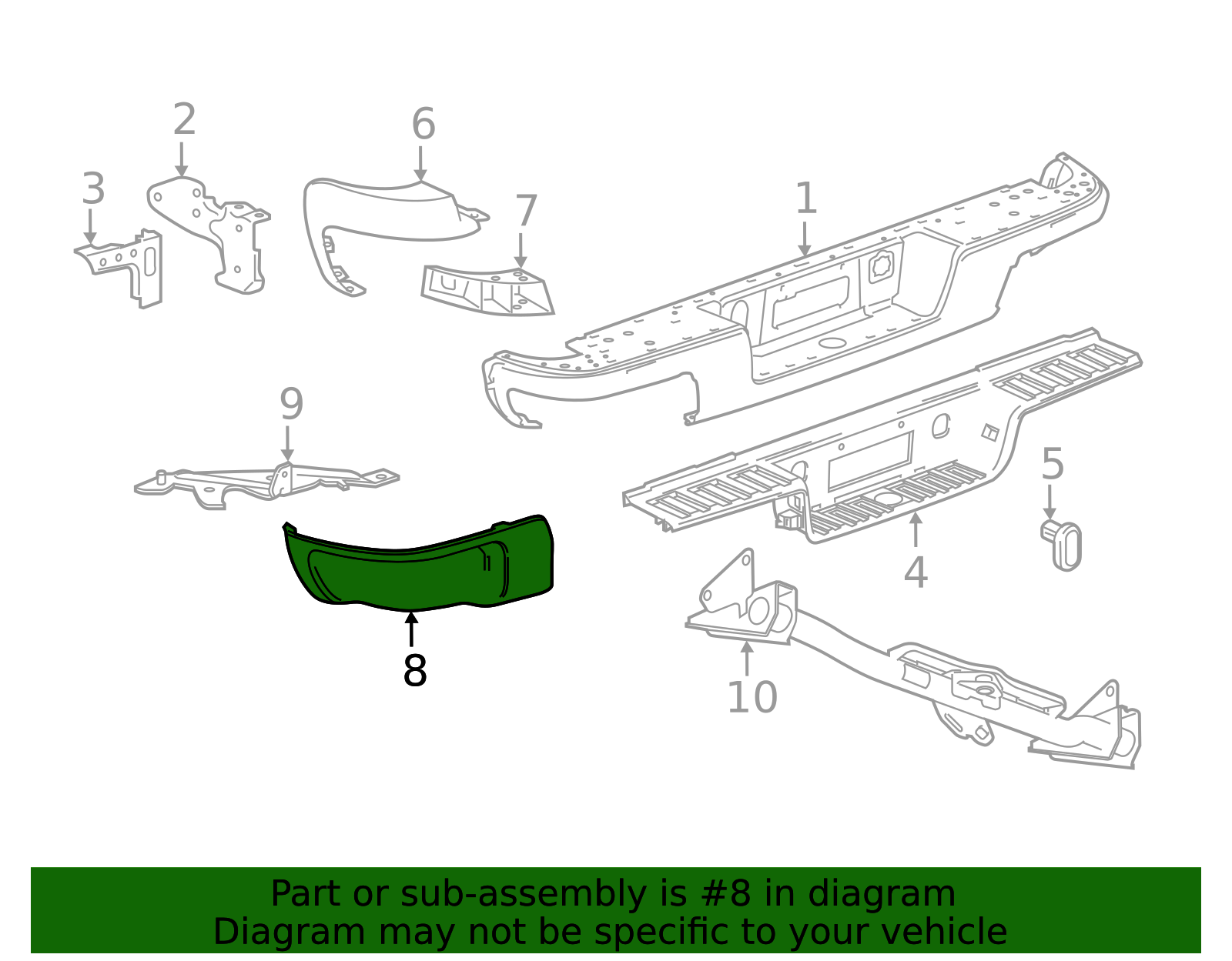 2017-2022 Chevrolet Colorado Rear Passenger Side Bumper Fascia Rear ...