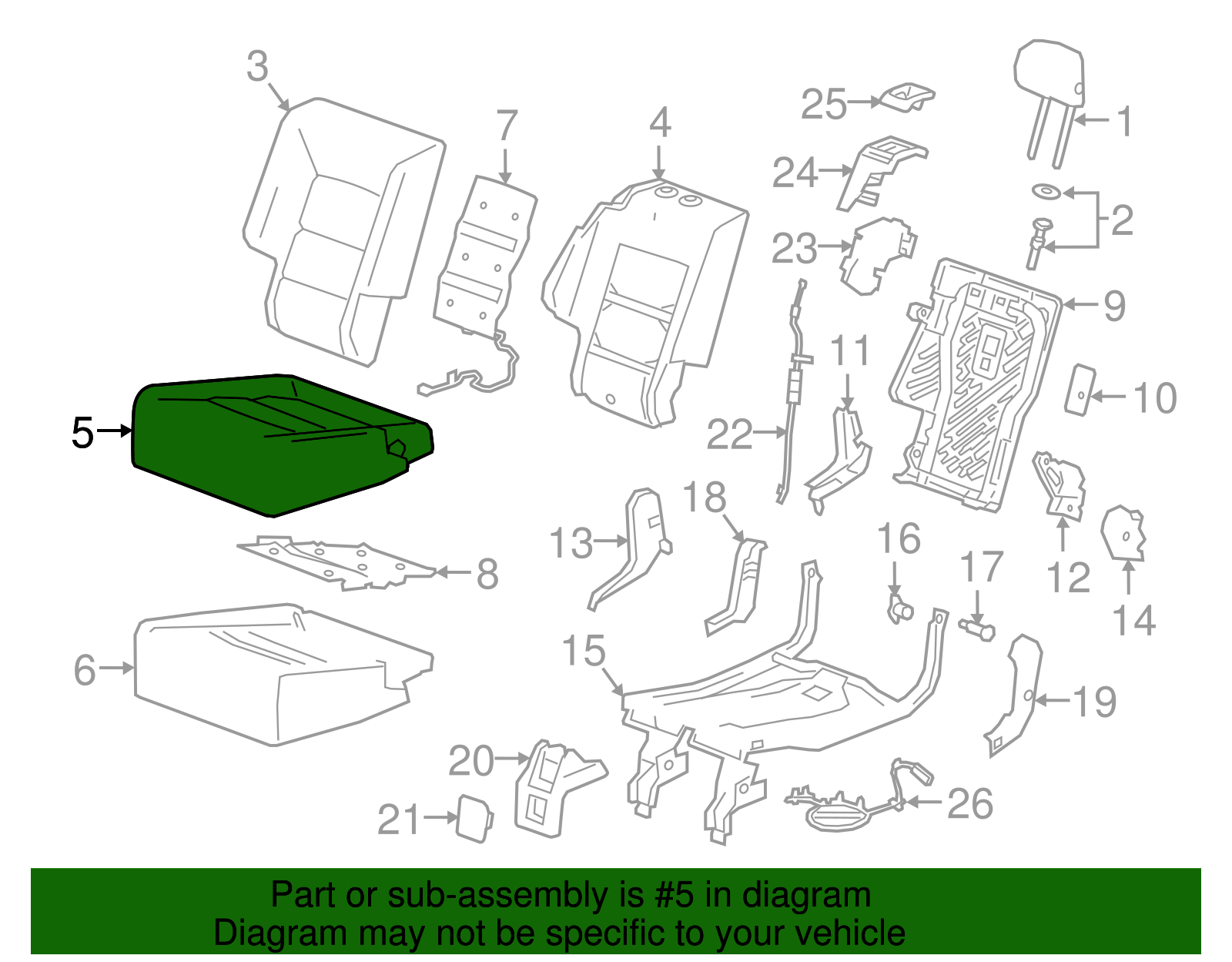 84248786 - Brandy Rear Passenger Side Seat Cushion Cover 2018-2021 ...