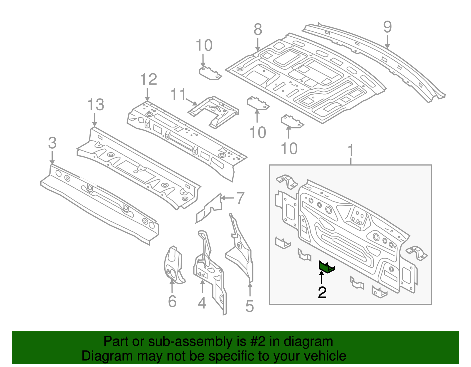 561-813-745-A - Rear Body Panel Bracket 2012-2022 Volkswagen Passat ...
