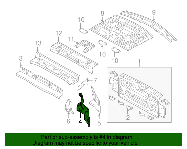 2012-2019 Volkswagen Passat Reinforcement 561-813-332-A | OEM Parts Online