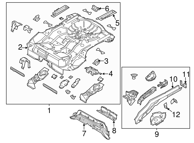 2012-2018 Ford Focus Rear Rail Assembly CP9Z-5410124-A | Ford Parts Catalog