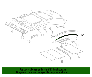 203-690-10-97 - Roof Insulator 2002-2005 Mercedes-Benz ...
