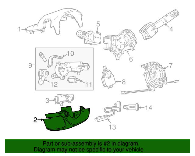 2013-2016 Chevrolet Lower Column Cover 22910947 | GMPartsDirect.com