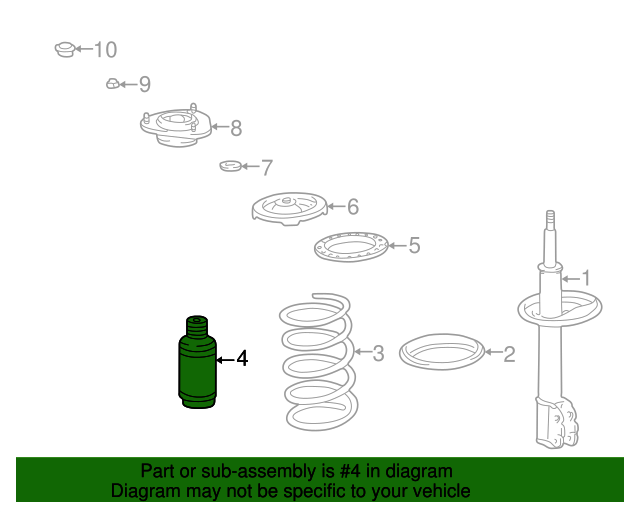 48331-02020 - Strut Bumper - 1995-2002 Toyota | OEM Genuine Toyota Parts