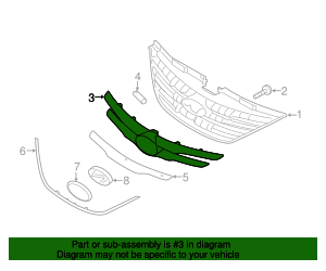 2014 Hyundai Sonata Grille Molding 86358-3Q800 | AutoNationParts.com