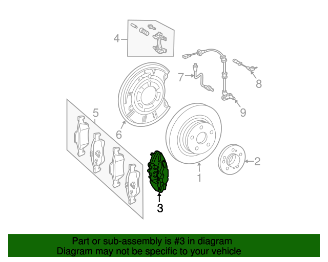 002-420-25-83-87 - Disc Brake Caliper 2003-2009 Mercedes-Benz ...