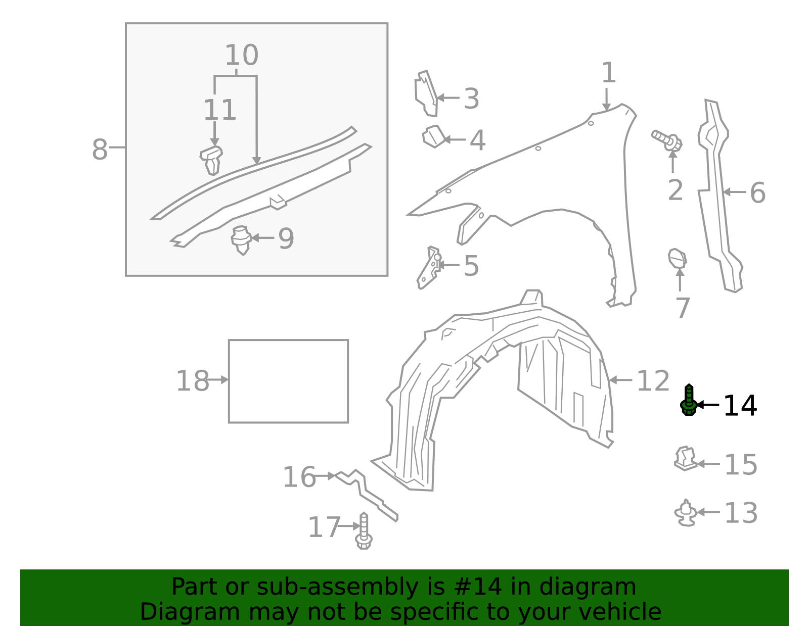 90159-60623 - 2013-2024 Lexus - Fender Liner Screw | My L Parts