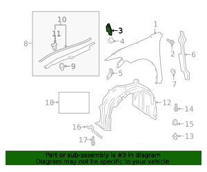 53154-06010 - Fender Seal - 2019-2023 Lexus | DiscMonster