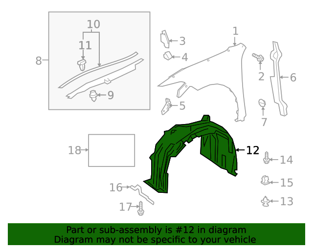 53808-06020 - Fender Liner For 2019-2022 Lexus | Lexus OE Parts