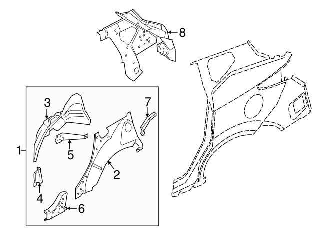 2015-2023 Nissan Murano Inner Wheelhouse Extension 76759-5AA0A | Nissan ...