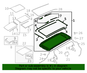 2017-2023 Audi Sunroof Frame 4M0-877-049-E | Audi USA Parts