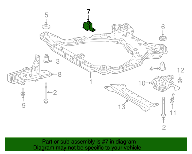 2018 Toyota Camry Suspension Cross-Member Lower Insulator 52271-33080 ...