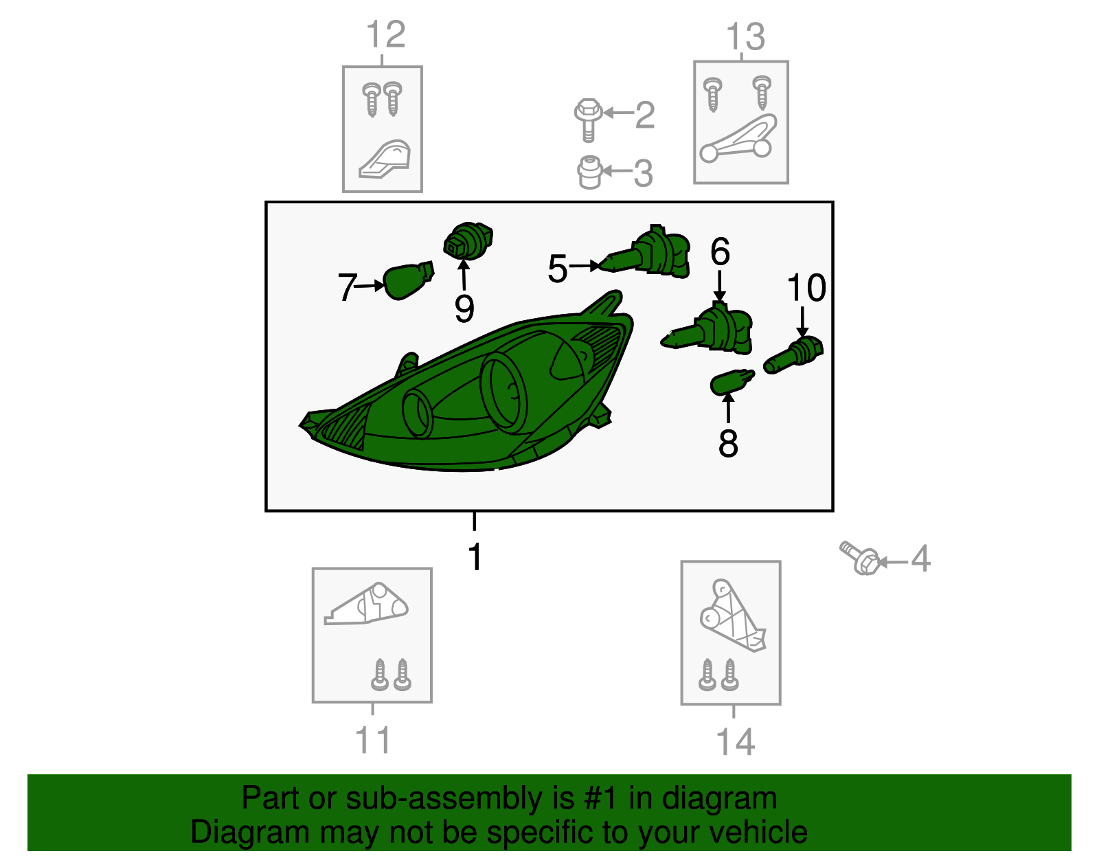 2006-2010 Toyota Sienna Headlamp Assembly - DRIVERS SIDE 81150-AE030 ...