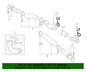 2019-2025 Audi Air Flow Tube O-Ring N-903-445-01 | Audi USA Parts