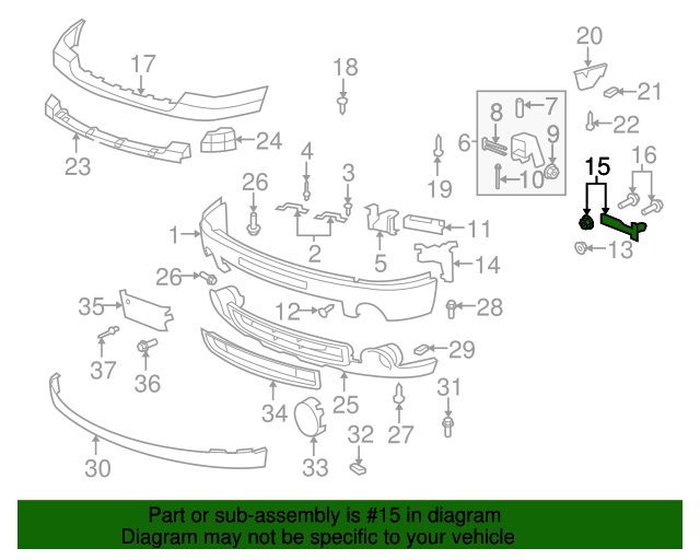 2007-2013 GM Front Driver Side Bumper Impact Bar Brace 22861858 | Auto ...