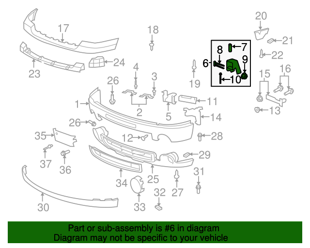 2007-2014 GM Front Bumper Impact Bar Bracket 15791866 | OEM Parts Online
