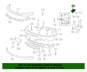 25966394 - Passenger Side Front Bumper Fascia Side Bracket 2007-2010 ...