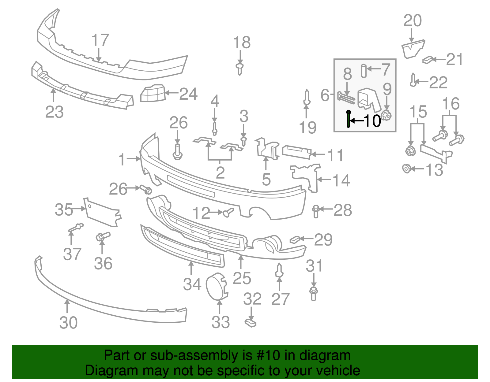 11519154 - M14x2x140 Front Bumper Impact Bar Bolt 2007-2014 GM ...