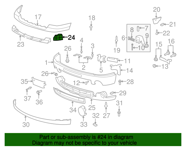 2007-2013 GMC Sierra 1500 Passenger Side Front Bumper Fascia Outer ...