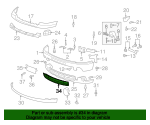 2007-2013 GMC Bright Chrome Front Lower Grille 15901589 GM ...