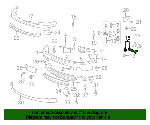 2007-2013 GM Passenger Side Front Bumper Impact Bar Brace 22861859 GM ...