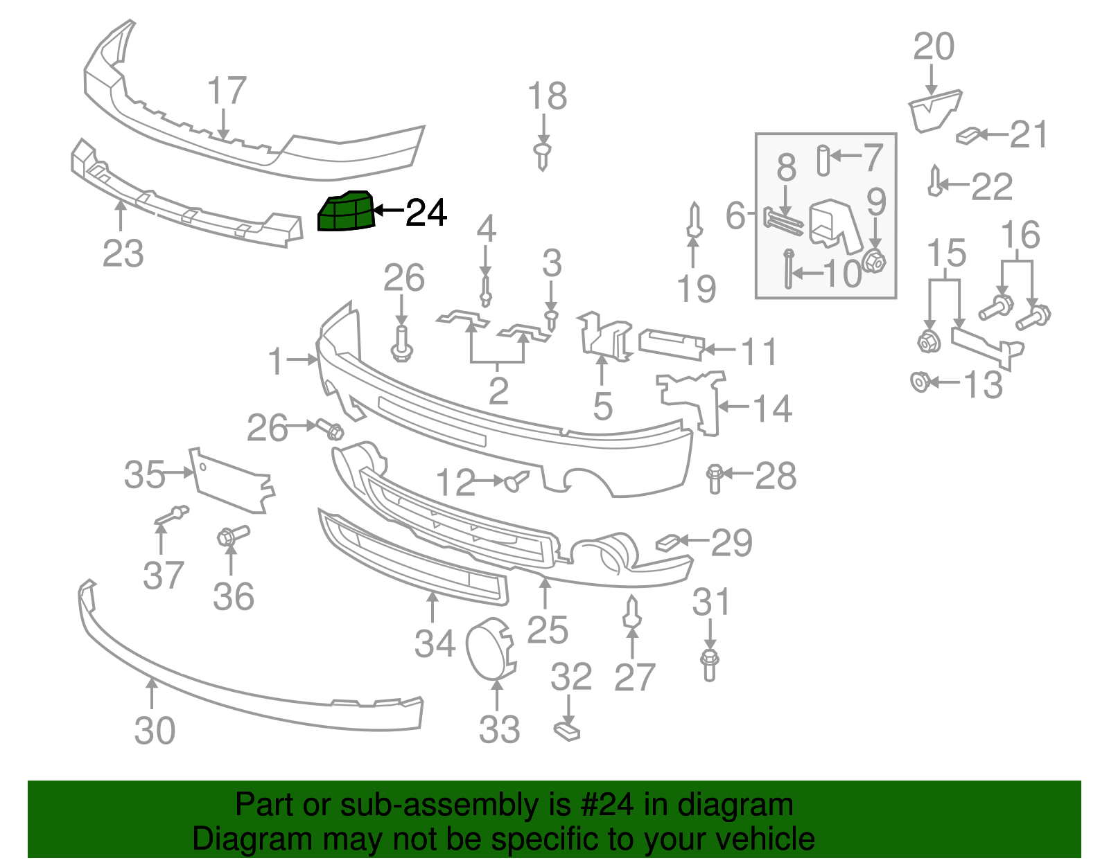 2007-2013 GMC Sierra 1500 Front Driver Side Bumper Fascia Outer Support ...