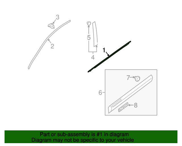 2010-2014 Subaru Belt Weather-Strip 61280AJ00A | OEM Parts Online