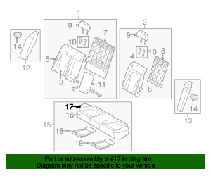 2011-2013 Kia Optima Seat Cushion Pad 89150-2T710 | QuirkParts