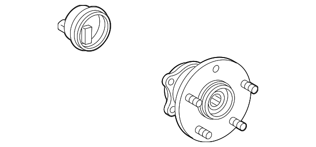2010-2015 Toyota Wheel Bearing and Hub (Left, Right, Rear) 42450-47040 ...