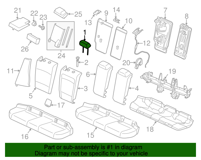 Genuine BMW 52-20-7-345-526 | Headrest | FREE Shipping on Most Orders ...