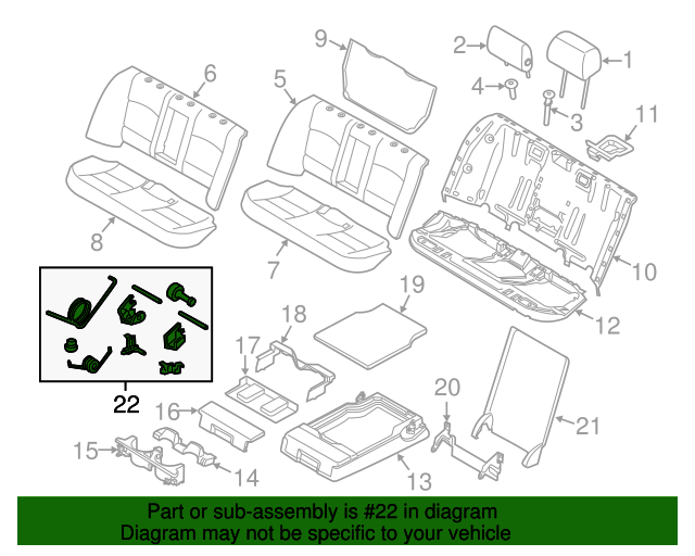 52-20-7-277-724 - Seat Armrest Hardware Kit 2011-2016 BMW ...