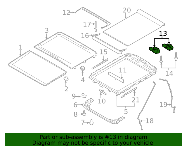 2018-2021 Ford Sunroof Motor FL3Z-15790-D | TascaParts.com