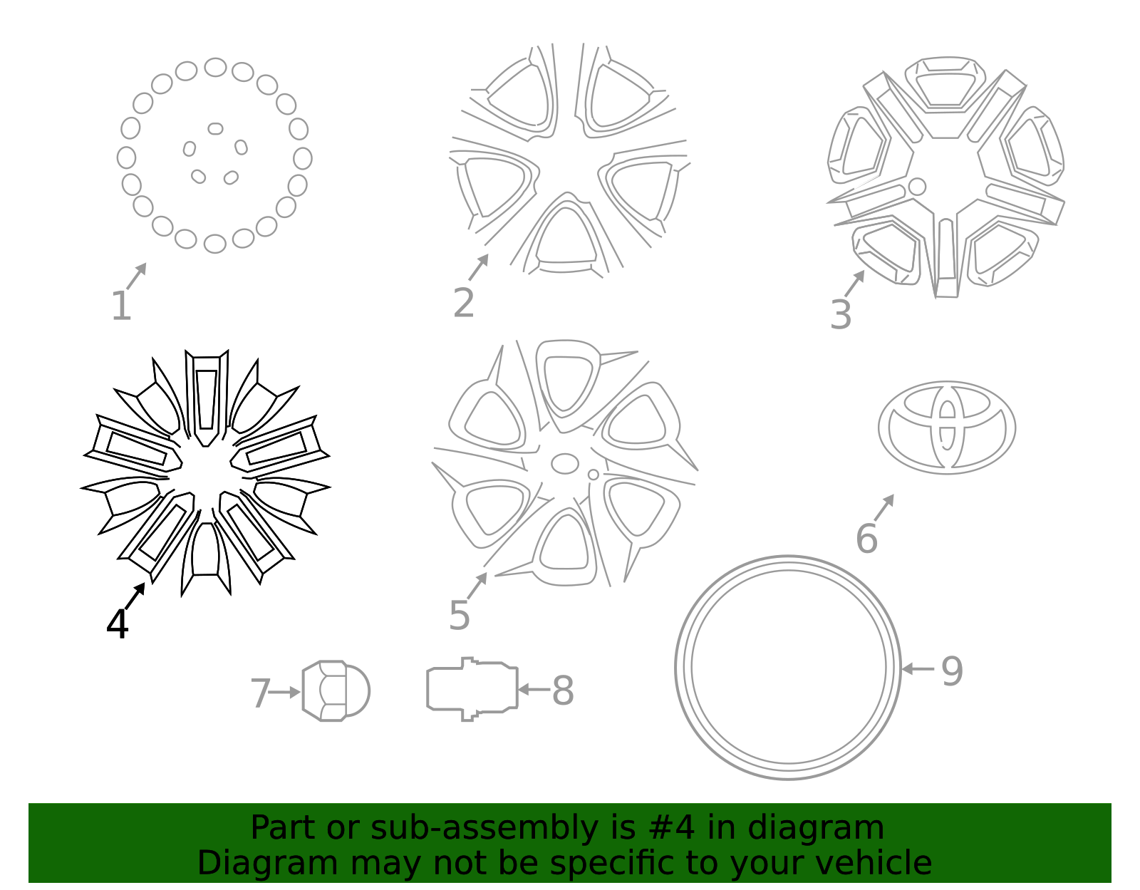 2019-2024 Toyota RAV4 Wheel Alloy 19 Inch 4261A-42130 | Lithia Toyota Parts