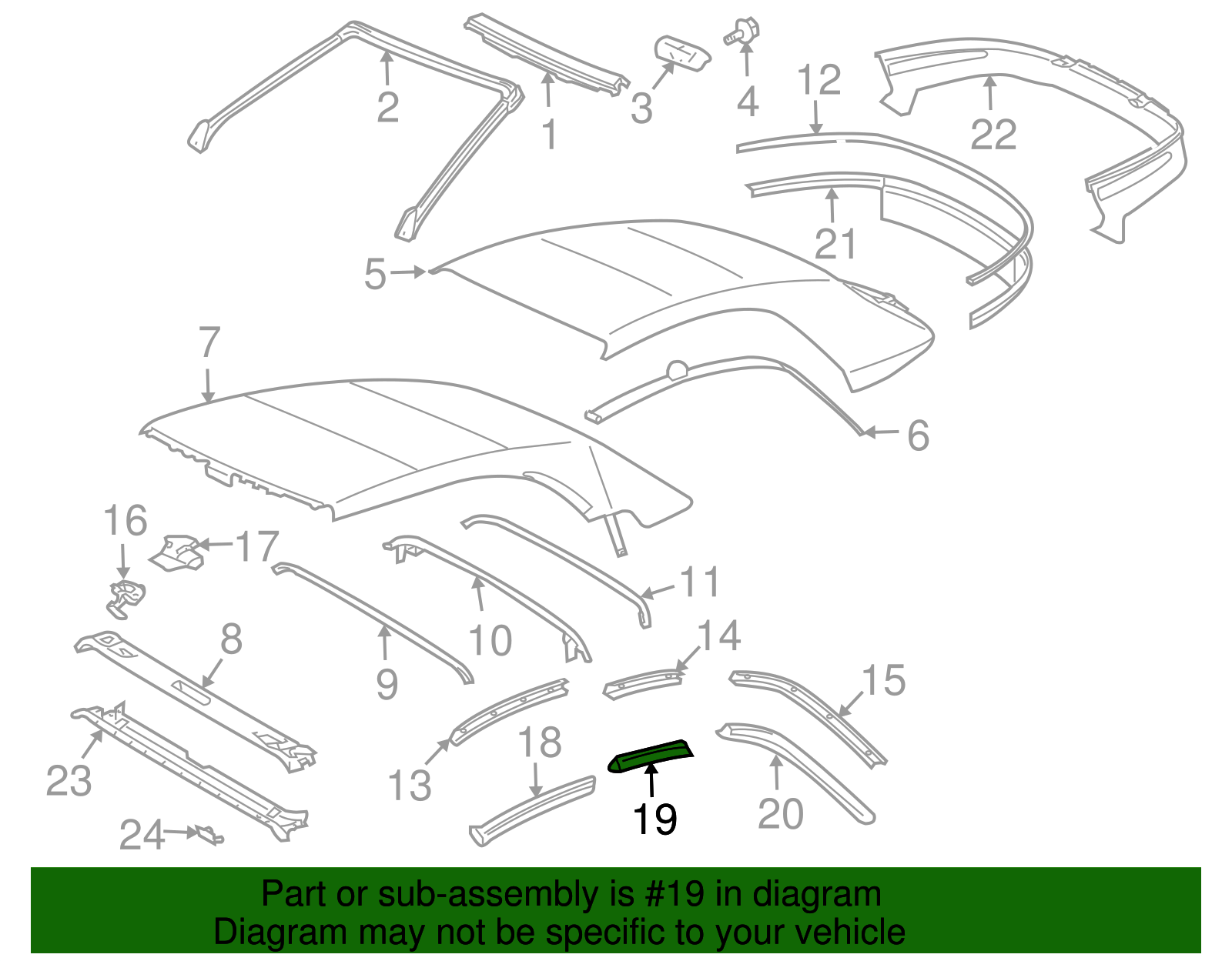 2004-2008 Toyota Solara Convertible Top Seal 62383-06010 | OEM Parts Online