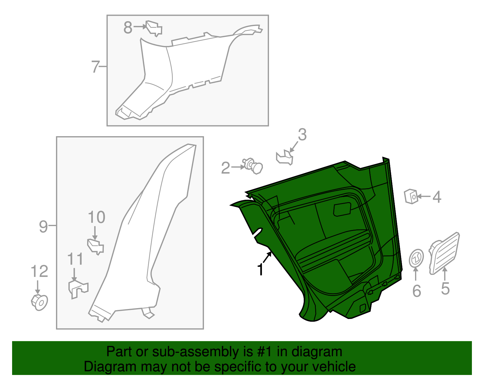 2015-2016 Volkswagen Golf Lower Quarter Trim 5GM-867-043-AC-PHI ...